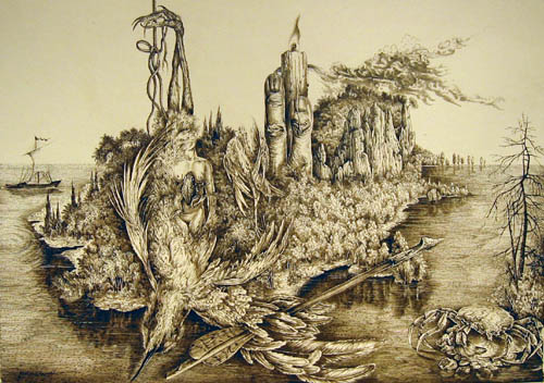 Dietrich Schuchardt "The Island" 2002 drawing. Gallery of Surrealism ...