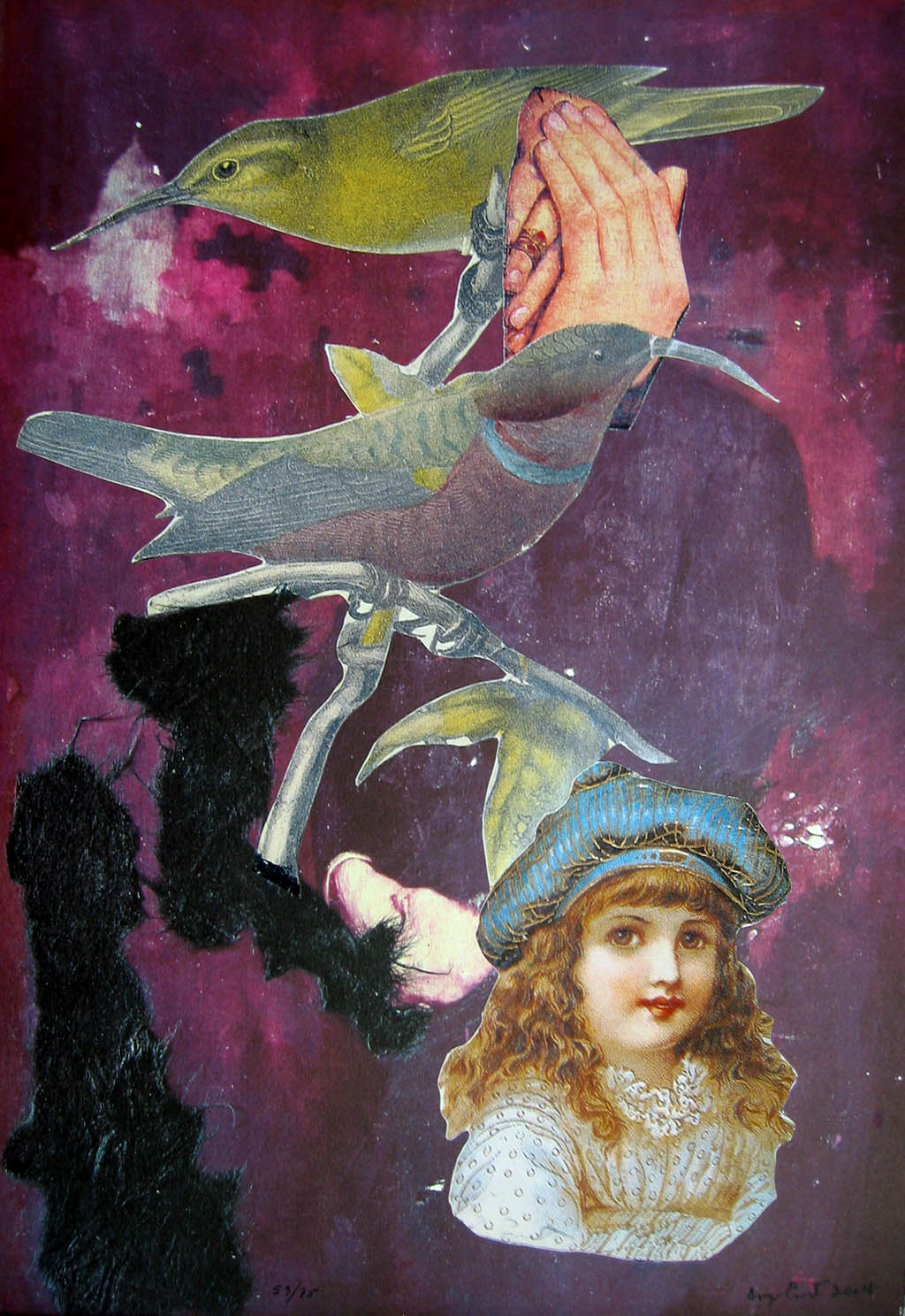 Amy Ernst | Childhood | 2004 color lithograph with collage