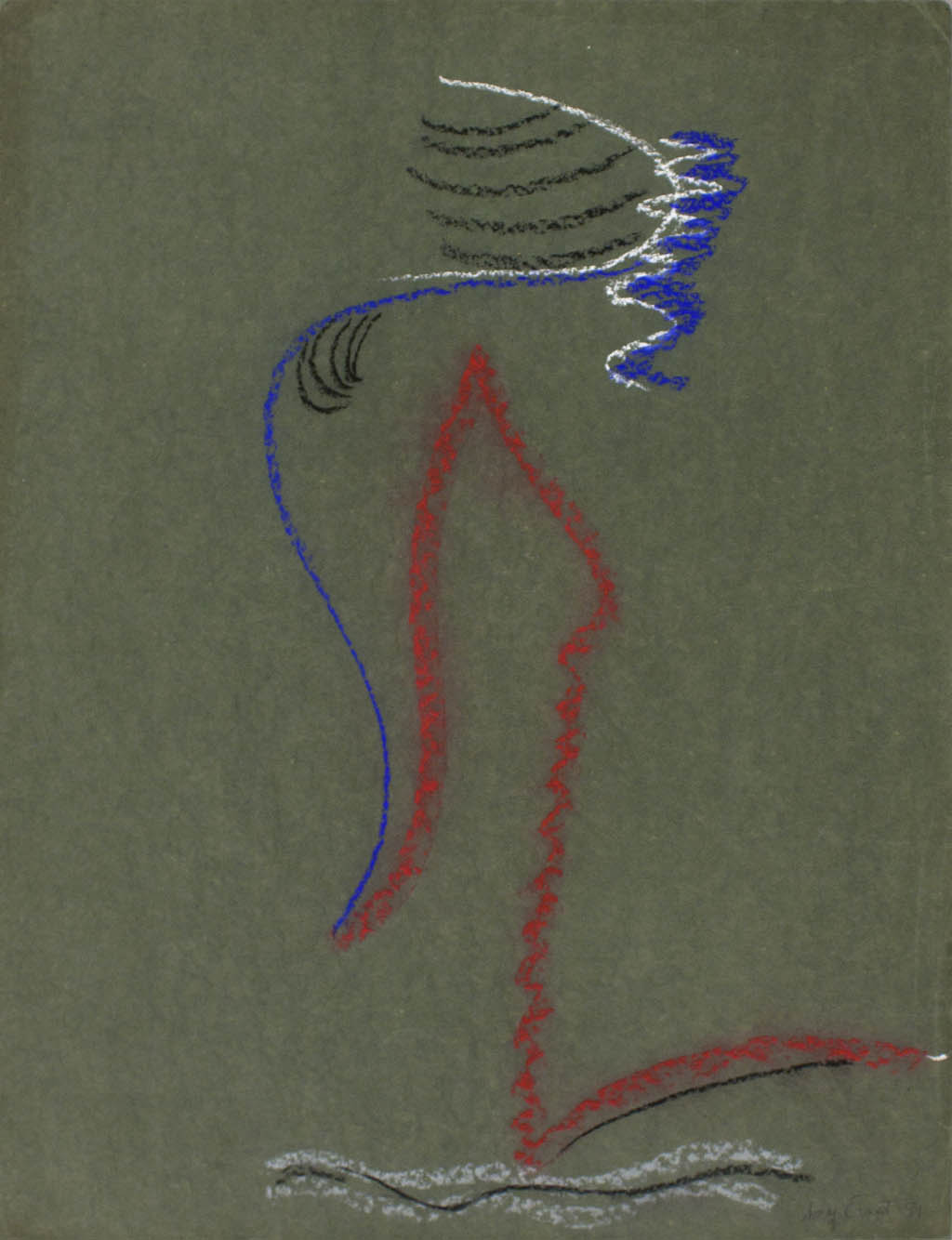 Amy Ernst | Untitled | 1991 pastel on gray paper