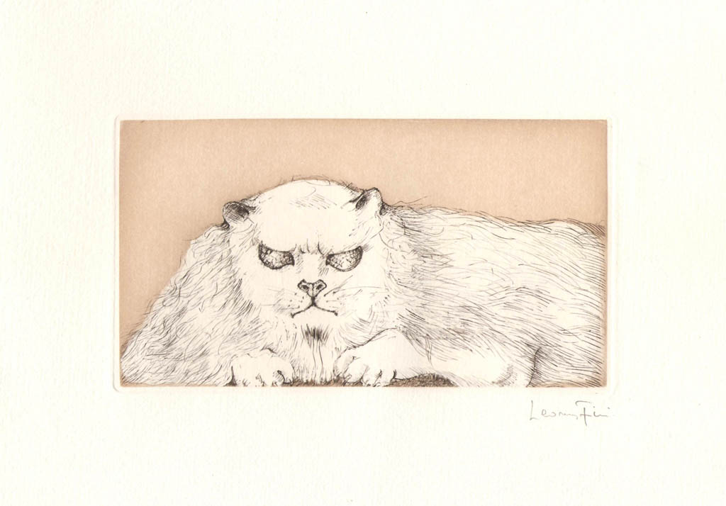 Leonor Fini | Les Etrangers - Le Chat Des Neiges | 1976 color etching
